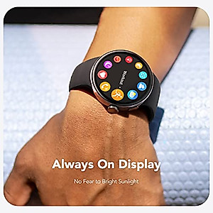 Parsonver Smart Watch Answer Make Call, AMOLED Always-on Display Smartwatch for Android and iOS Phones with Bluetooth Call/Dial, Fitness Activity Tracking, Sleep Monitor, Pedometer, Black, AIROR1