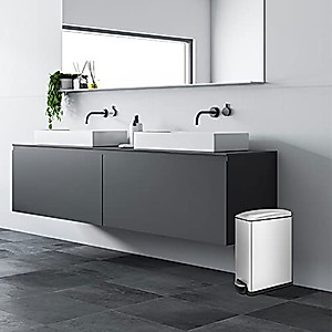 Innovaze 2.6 Gal./10 Liter Slim Stainless Steel Step-on Trash Can for Bathroom and Office