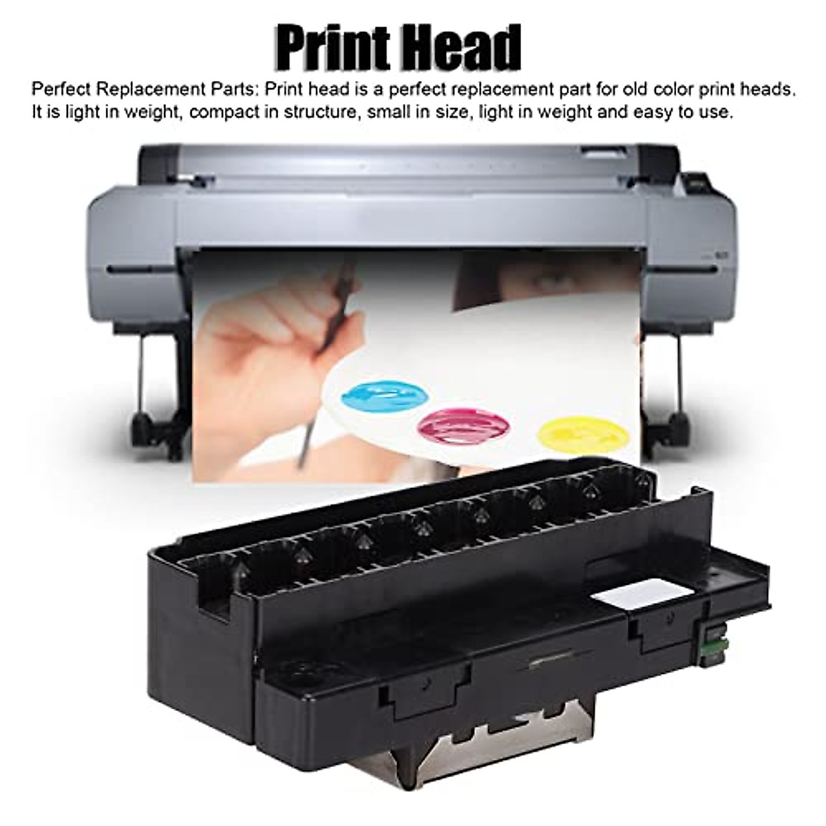 Diydeg Printhead Replacement Kit for Epson, Professional Color Print Head Replacement, Durable Replaceable Printer Head Replacement Part Compatible with DX5 R1800 RJ1300 R2400 2400 Printer