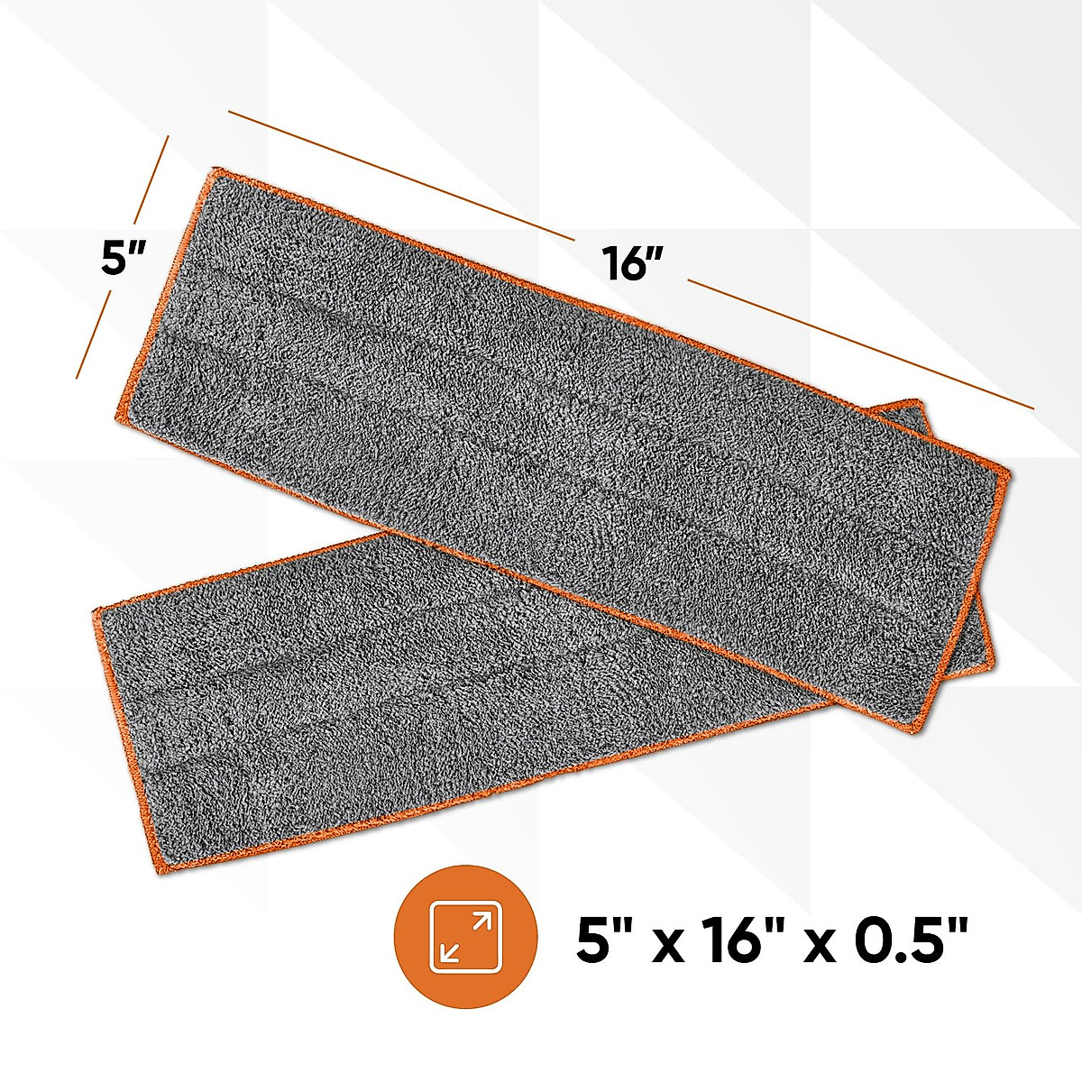 Superio Microfiber Mop Pads, Refill Miracle Mop, Microfiber Mop Replacement Head with Velcro, 16 Inch Mop Refill for Flat, Spray Mop Set -3 Pack- Grey