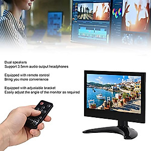 CHICIRIS Computer Desktop Monitor, Capacitive Touchscreen Monitor Remote Control VGA AV DC Input 7 Inch for Gaming (US Plug)
