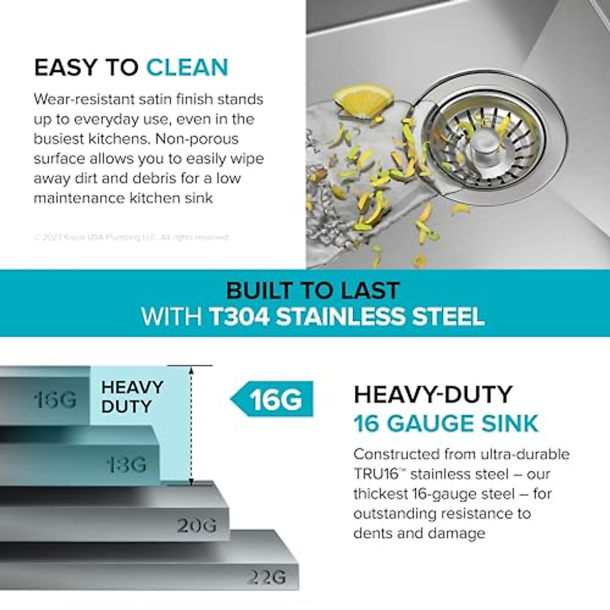 KRAUS Kore Workstation 36-inch Farmhouse Flat Apron Front 16 Gauge Single Bowl Stainless Steel Kitchen Sink with Integrated Ledge and Accessories (Pack of 5), KWF410-36