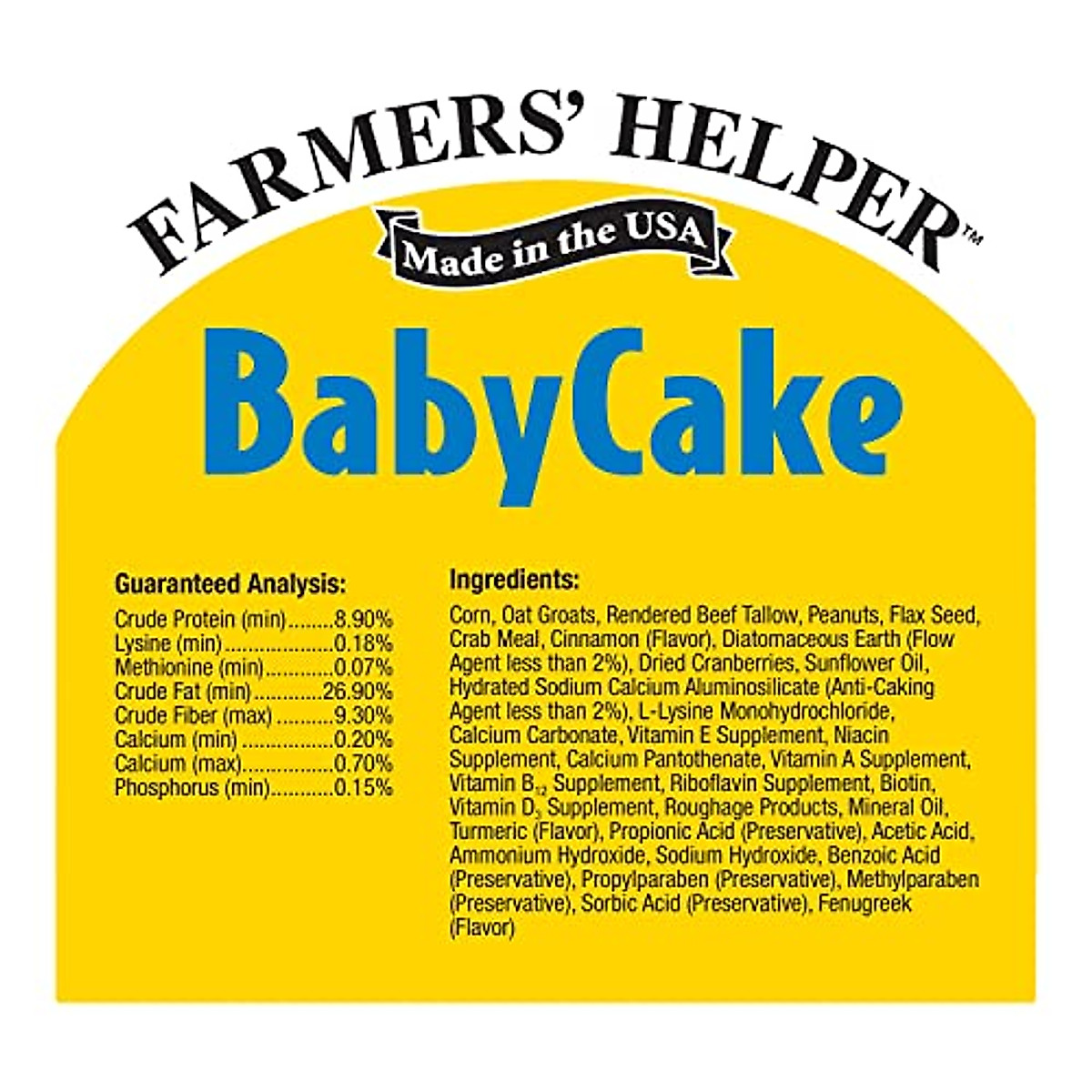 Farmers' Helper Baby Cake Specially Formulated Food For Baby Chickens, Turkeys, Peafowl, Guinea Fowl, Geese, Quail, Pheasants, and Ducks, 15 Ounce