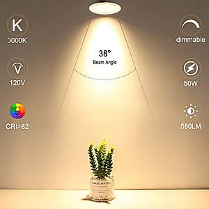 AGOTD GU10 6W Dimmable LED Light Bulbs,50W 60W Halogen Bulb Equivalent, 120 Volt, Soft White 3000K 500lm Recessed Lighting, 38° Beam Angle Spotlight, 6 Pack