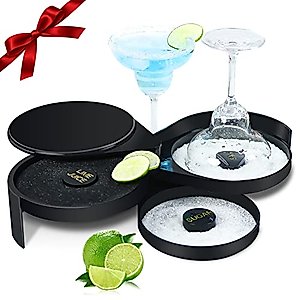 Artilife Margarita Salt Rimmer, Bartender Tool Cocktail Margarita Glass Rimmer 3 Tier Sugar Salt Rim Lime