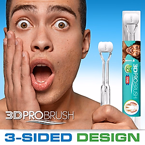autisticare 3D Pro Brush | Three 3-Sided Toothbrush + 7-Pack Replacement Heads | Sustainable U-Shaped Triple Soft Bristle Heads + Tongue Scraper Approved | USA
