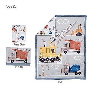 Bedtime Originals Construction Zone 3-Piece Trucks Nursery Baby Crib Bedding Set