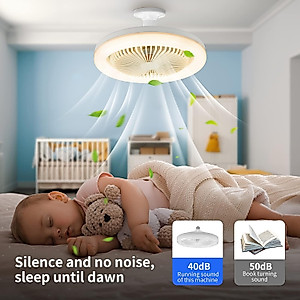 𝟮𝟬𝟮𝟯 𝗡𝗲𝘄 Ceiling Fans with Lights | Ceiling Fans with Lights and Remote Control E26 | Light Fixture Ceiling Fan Dimmable LED Reversible Blades Timing for Bedroom, Kitchen, Living Room