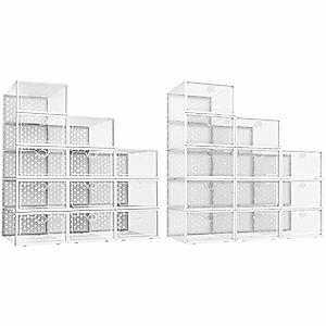 Pinkpum Shoe Storage Boxes Fit for Sizs 9 12 Pack Shoe Storage Boxes Fit for Sizs 11 12 Pack