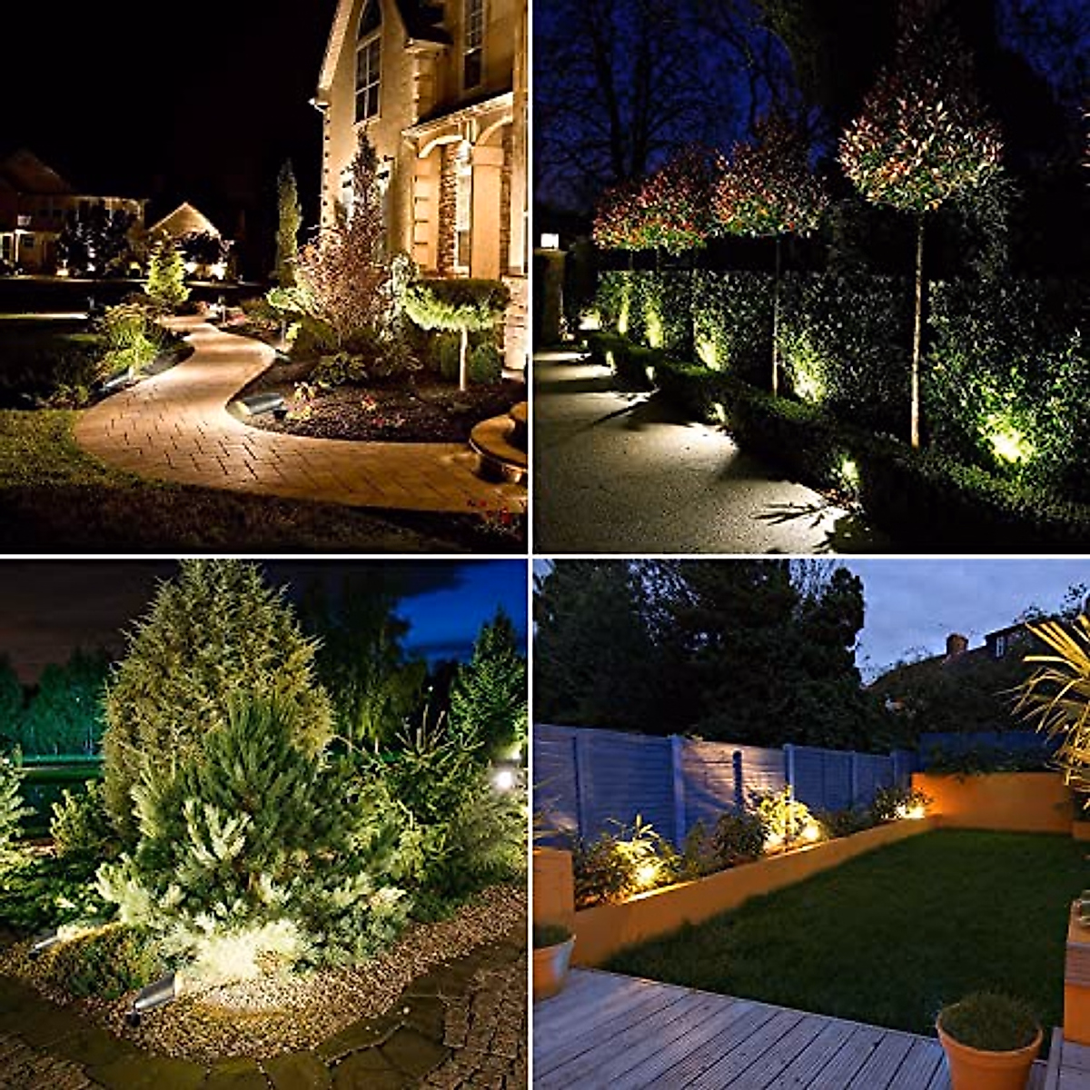 CINOTON Low Voltage Landscape Spotlights Outdoor, Solid Brass Directional Uplights Included MR16 LED Bulb Ground Stake Spot Up Landscape Lighting Fixture for Garden Patio