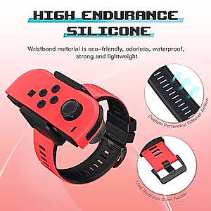 Narati Wrist Bands for Just Dance 2025 2024 2023 2022 2021 Switch, Adjustable Size Silicone Wrist Straps Compatible with Joy Cons & Switch OLED Model, 2 Pack for Adults and Children