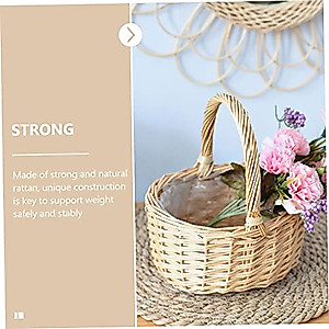 ABOOFAN 3pcs for Vintage Multi-Function Holder Plastic Home Egg Rattan Candy Gift Wedding Braided Storage Willow Baskets Hunting Eggs Basket Picking Party Household Flower Handmade Style