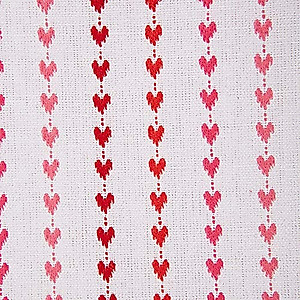 DII Valentine's Day Collection Kitchen, Dishtowel/Dishcloth Set, Hearts Dobby Stripe, 6 Piece