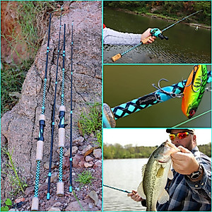 Sougayilang Fishing Rods, Graphite Spinning Rods, Lightweight 2 Pieces Cork Handle Casting Rods-7'-Blue Casting Rod