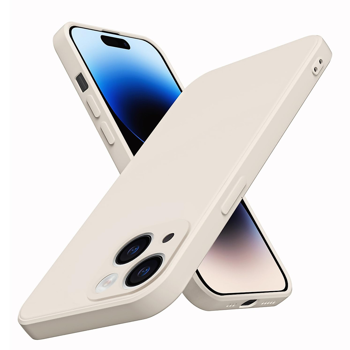 CMYFUTNG for iPhone 13 Case,[Silky Touch Premium Liquid Silicone][Camera Protection] [Soft Anti-Scratch Microfiber Lining],Slim Soft Shockproof Phone Case,White 1-ip13-02