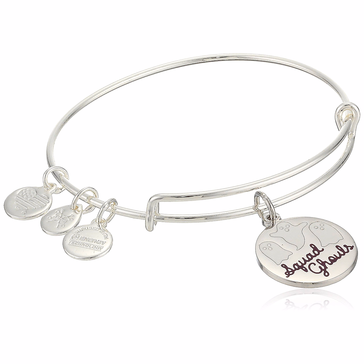 Alex and Ani Women's Color Infusion Squad Ghouls Charm Bangle, Shiny Silver