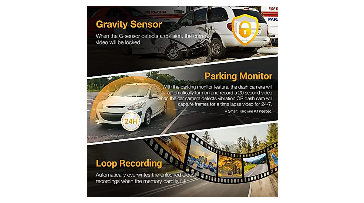 Rexing V1GW-4K Ultra HD Car Dash Cam w/Built-in GPS Logger, 2.4" LCD ...