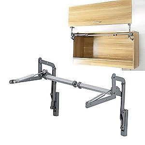 GYKLE Cabinet Door Hinges, Folding Lift up Top Table Vertical Swing Lift Up Stay Pneumatic Arm Kitchen Mechanism Hinges Durable Silent