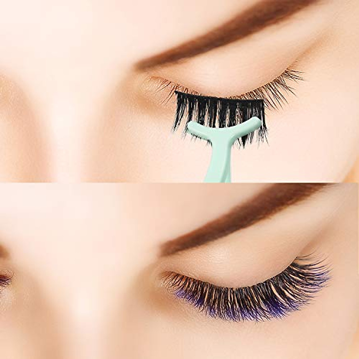 48 Pieces False Eyelash Applicator Tool Plastic Eyelashes Extension Tweezers Fish Tail Clip Tweezers Eyelashes Clip for Lashes Application and Removal (Mix Colors)