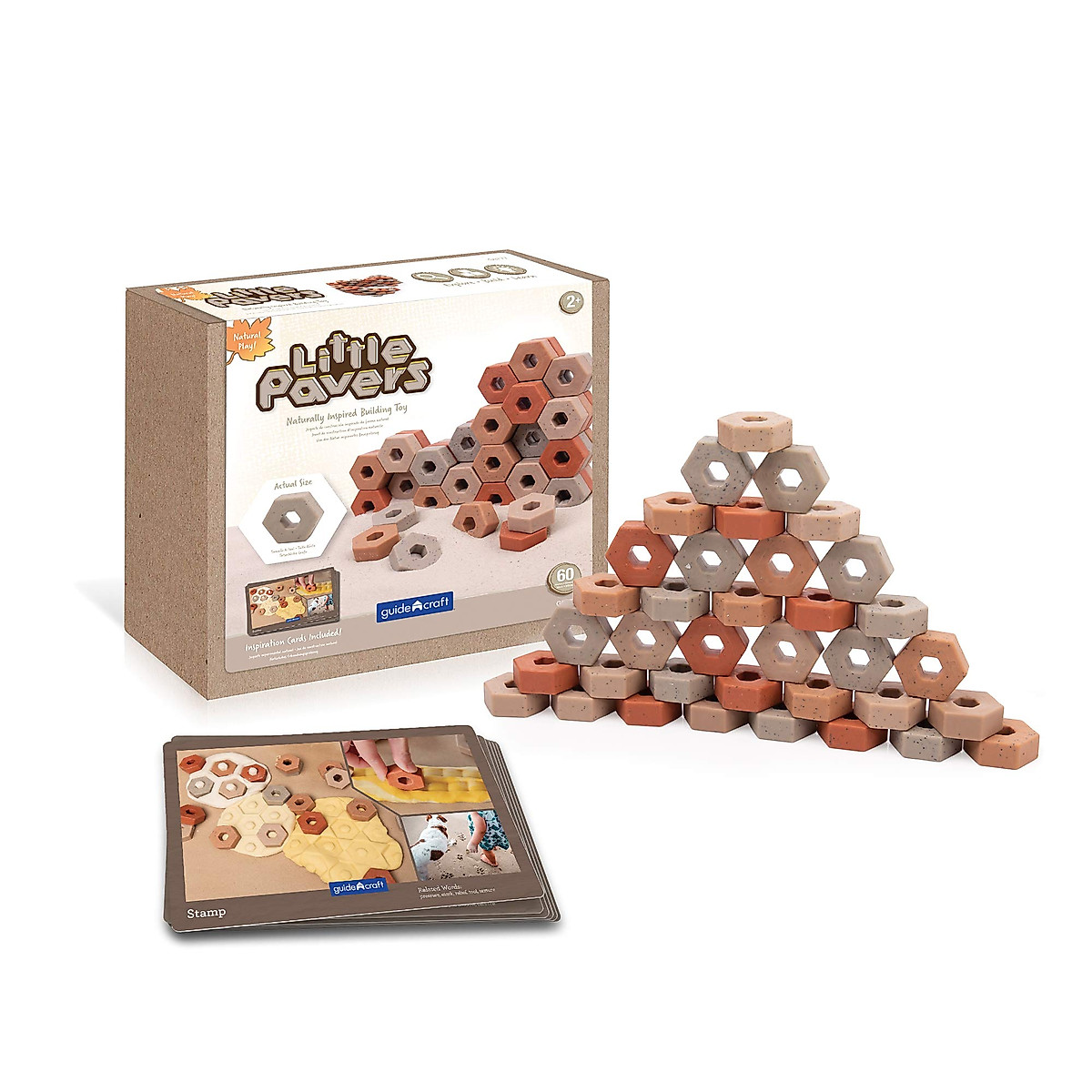 Guidecraft Little Pavers - 60 pc. Set: Block Builders Set for Construction and Stacking
