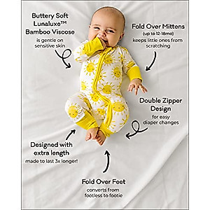 Little Sleepies Baby Boy Pajama, Viscose from Bamboo Zippy PJs, Blue Cookies & Milk, 6-12M