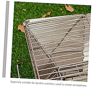Yardwe 1 Set outdoor folding grill bbq charcoal grill hibachi grill barbecue grill tools charcoal bbq grill barbecue grill rack camping barbecue rack stove Stainless steel travel square