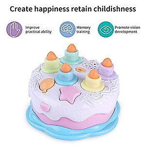 OKREVIEW First Birthday Cake Toy - Singing Music Cake Toys with Counting and Blow Candles Toys for 18 Months+ Old Boys Girls Birthday and Xmas Gift