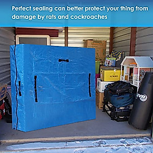 Mattress Bag for Moving and Storage with 11 Handles, King Size, Reusable Extra Thick Mattress Protector with Zipper Closure, Heavy Duty Waterproof Transport Cover