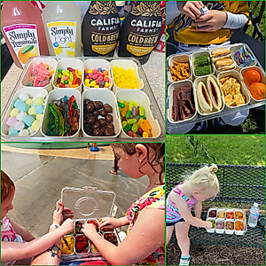 AIERSA Divided Serving Tray with Lid,8 Compartment Snack Tray,Travel Snackle Box Container for Picnic,Snack Box Container for Adults,Charcuterie Board with Lid,Snack Boxes for Fruit,Veggie