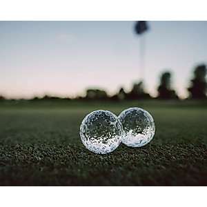 Golf Ball Shaped Whiskey Chillers, Single Whiskey Glass & Storage Bag - Non Lead Crystal Whiskey Stones for Chilling Vodka, Whiskey & Scotch - Fun Cocktail Glasses - Golf Drinking Accessories