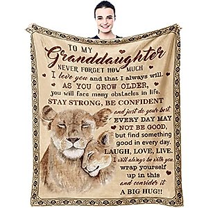 Muxuten Granddaughter Gifts from Grandma, Gifts for Granddaughter Blanket 60"X50", Granddaughter Gifts from Grandpa/Nana, Birthday Gifts for Granddaughter from Grandparents, Best Graduation Gift Ideas
