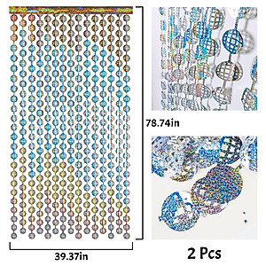 Disco Ball Foil Curtain for Last Disco Bachelorette Party Decorations,Disco Ball Backdrop Curtain,Disco Party Photography Backdrop Curtains (2 Pack)