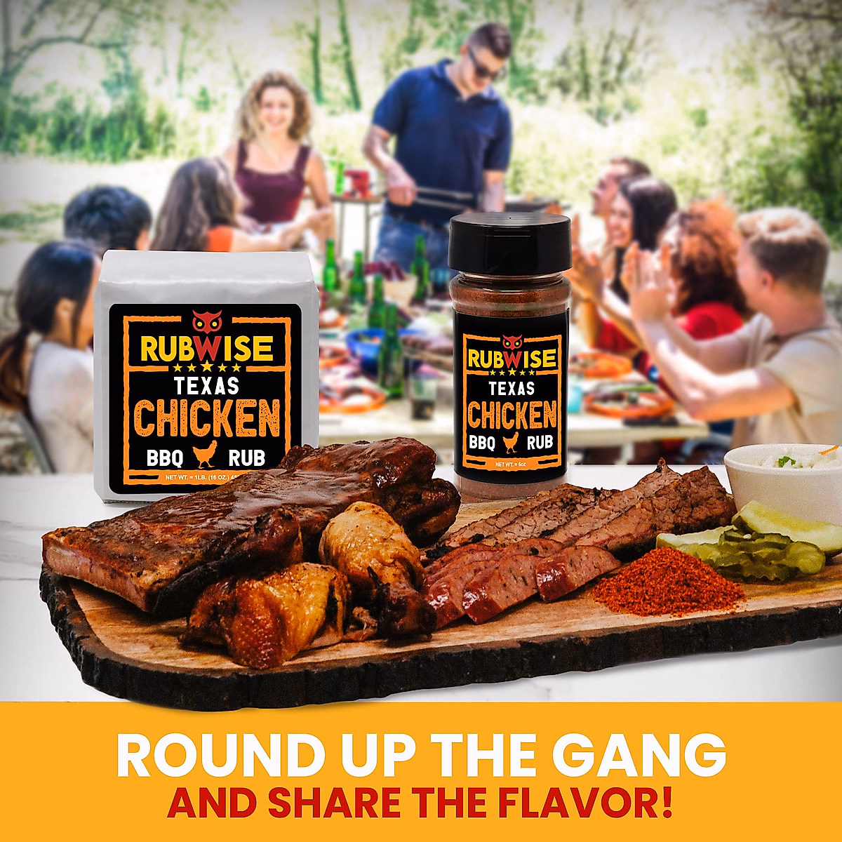 RubWise Texas Style BBQ Chicken Rub (1lb) | Premium Texan BBQ Rubs and Spices for Smoking and Grilling | Great for Chicken, Turkey, Duck, and Seafood |Poultry & Meat Seasoning Spice Dry Rub (No MSG)