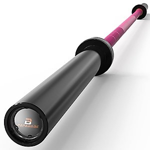 PAPABABE Olympic Barbell, 1500LB Capacity barbell Cerakote Coating Bar, Weightlifting Bar 2 Inch Barbell, for Powerlifting and Crossfit, Pink (25MM)