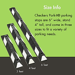 Park-It Recycled Rubber Parking Stop 4'X6"X4" Black/White