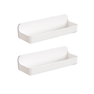 Diesisa 2pc Acrylic Wall Mounted Shower Caddy, Adhesive Shelf, Bathroom Shelves for Wall, No Drilling Hang Walls,Stick on Shelf, with Self Adhesive Tape, for Bathroom, Kitchen, Living Room