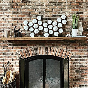 Joel's Antiques Floating Wall Shelf - Wood Decor & Long Shelf for Fireplace Mantel, Bookshelf, & Farmhouse - Wall-Mounted Rustic Stand, Wooden Hanging Display - Medium Brown, 72" x 8" x 2"