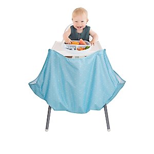 Splat Mat Under High Chair Food & Mess Catcher (Light Blue)
