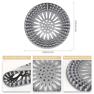 Uigos Hair Catcher Durable Silicone Hair Stopper Shower Drain Covers Easy to Install and Clean Suit for Bathroom Bathtub and Kitchen 4 Pack