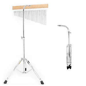 LOMENTICS36-Tone Bar Chimes Bars Single-Row Wind Chime Musical Percussion Silver with Mounting Stand