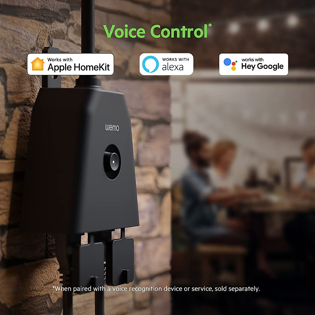 WeMo WiFi Outdoor Smart Plug - Voice Control Works With Alexa, Hey Google & Homekit - Smart Outlet to Control Smart Home Lights, Holiday Decor & Other Outdoor Devices - Weather-Resistant Design
