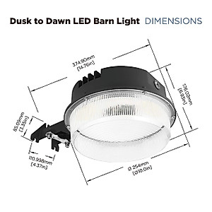 Amptonica LED Barn Light 75W, 9000LM Dusk to Dawn Security Area Light with Photocell, 5000K Daylight, IP65 Waterproof, ETL Listed for Yard Patio Farm