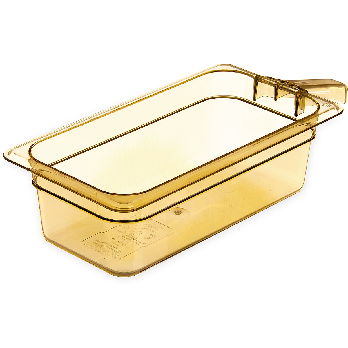 Carlisle FoodService Products 30861H13 StorPlus High Heat Food Pan with 1 Handle, 4" Deep, Third Size, Amber
