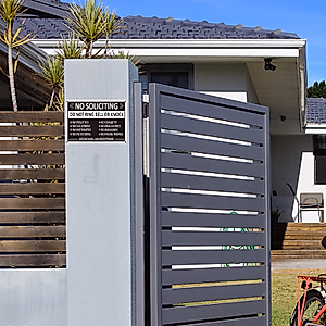 No Soliciting Sign for House (2 Pack), Metal Do Not Ring Bell Sign, Aluminum No Soliciting Signs for Home, No Solicitation Sign for Door, No Salesmen Sign, No Solicitors Sign, Weather Proof, Rust Free (10" x 7")