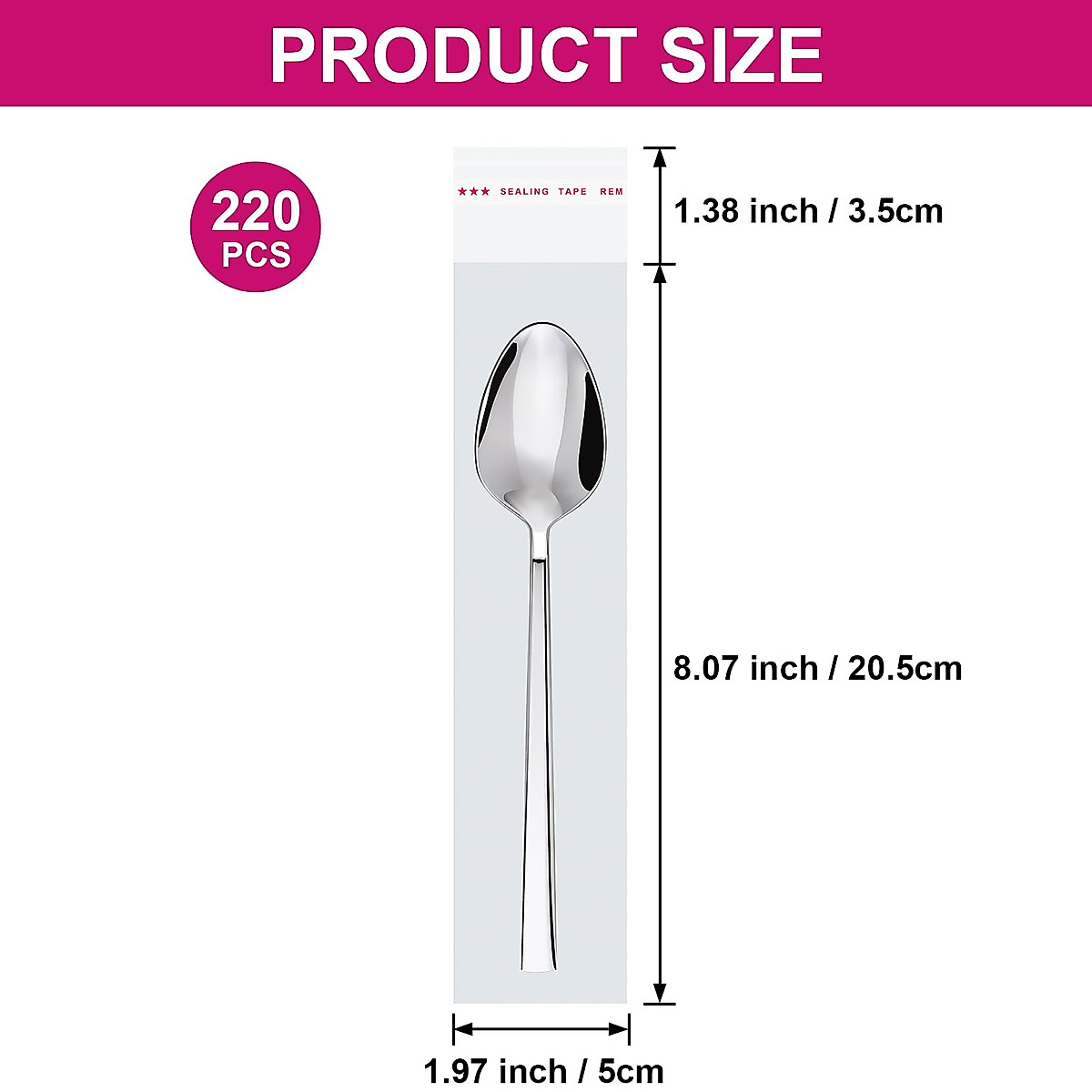 FVOLREM 220 Pcs Self Sealing Cellophane Bags, 2x10 Inches Clear Resealable Packaging Bags for Cookies, Candy, Treats, and Small Products