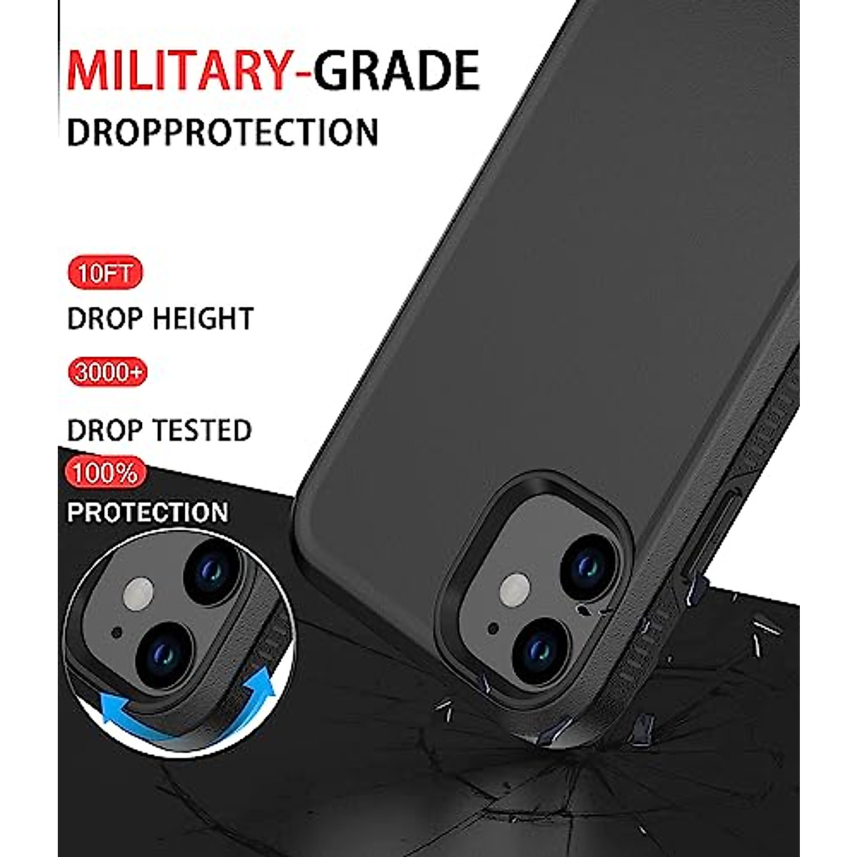 Diverbox for iPhone 12 case [Shockproof] [Dropproof] [Tempered Glass Screen Protector ] Heavy Duty Protection Phone Case Cover for Apple iPhone 12