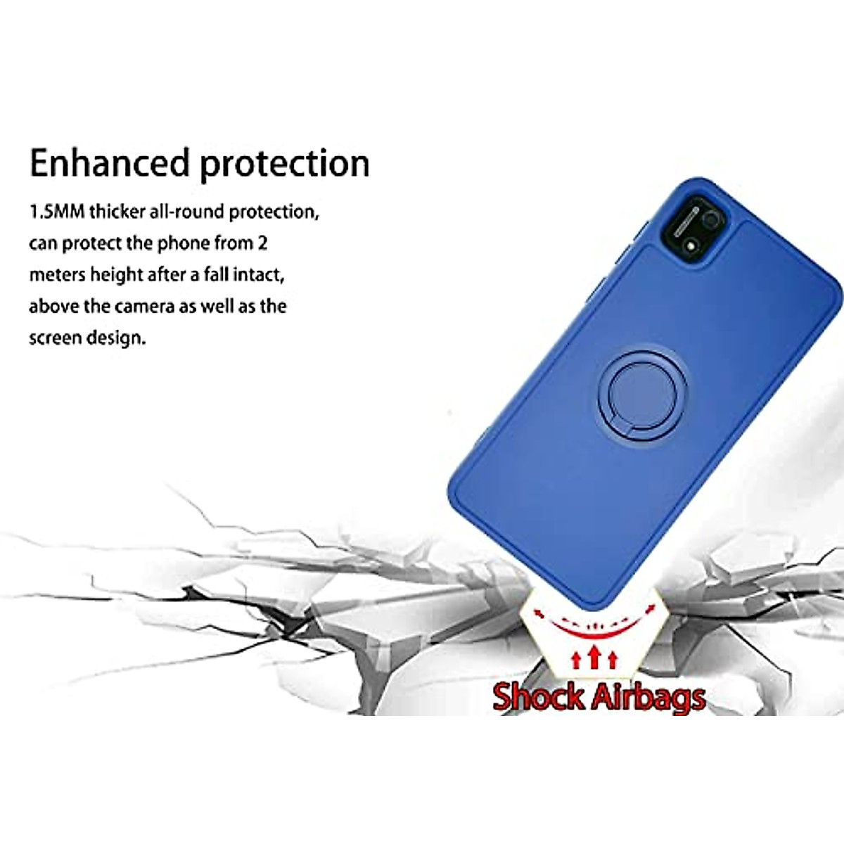 jioeuinly Cloud Stratus C7 Case Compatible with Cloud Mobile Stratus C7 Phone Case Cover [with Tempered Glass Screen Protector][Speaker Transfer Design] Blue
