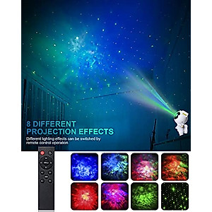 JCC Astronaut Galaxy Projector, Astronaut Space Star Light Projector for Kids, 360° Adjustable Starry Night Light Projector for Bedroom with Timer and Remote, Christmas Birthday Best Gift for Children