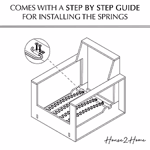 House2Home 23" Sofa Upholstery Spring Replacement, 2pk Repair Kit for Furniture Chair Couch, Includes Clips, Screws, and Instructions