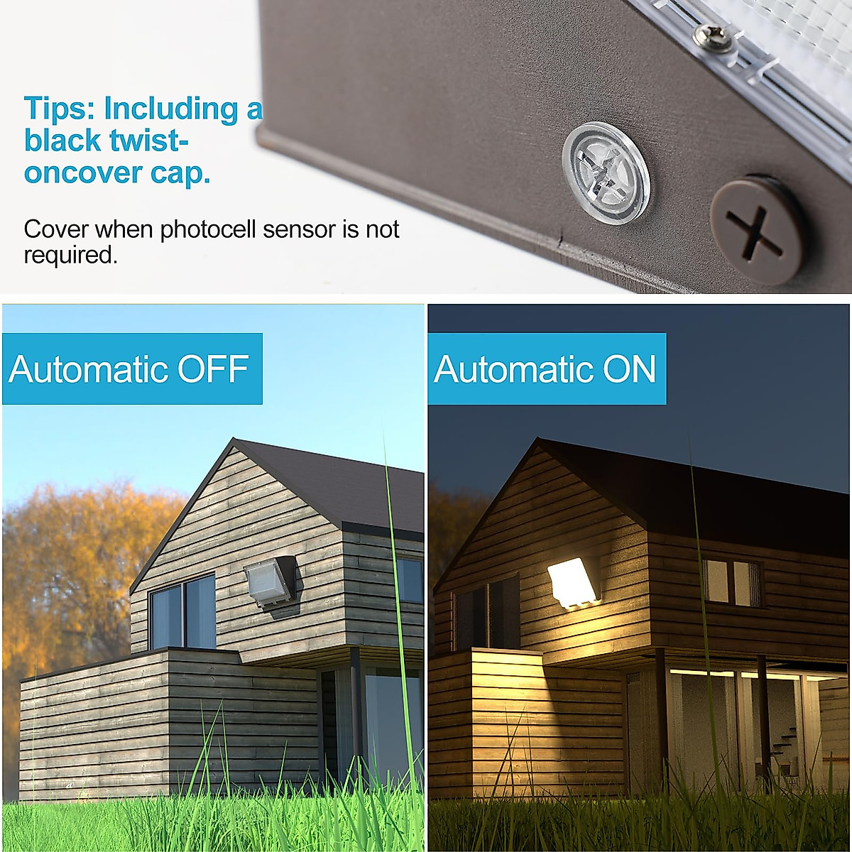 Lightdot 2Pack 200W LED Wall Pack Lights, 100-277v Dusk to Dawn with Photocell, 28000Lm 5000K Daylight IP65 Waterproof Wall Mount Outdoor Security Lighting Fixture, Energy Saving